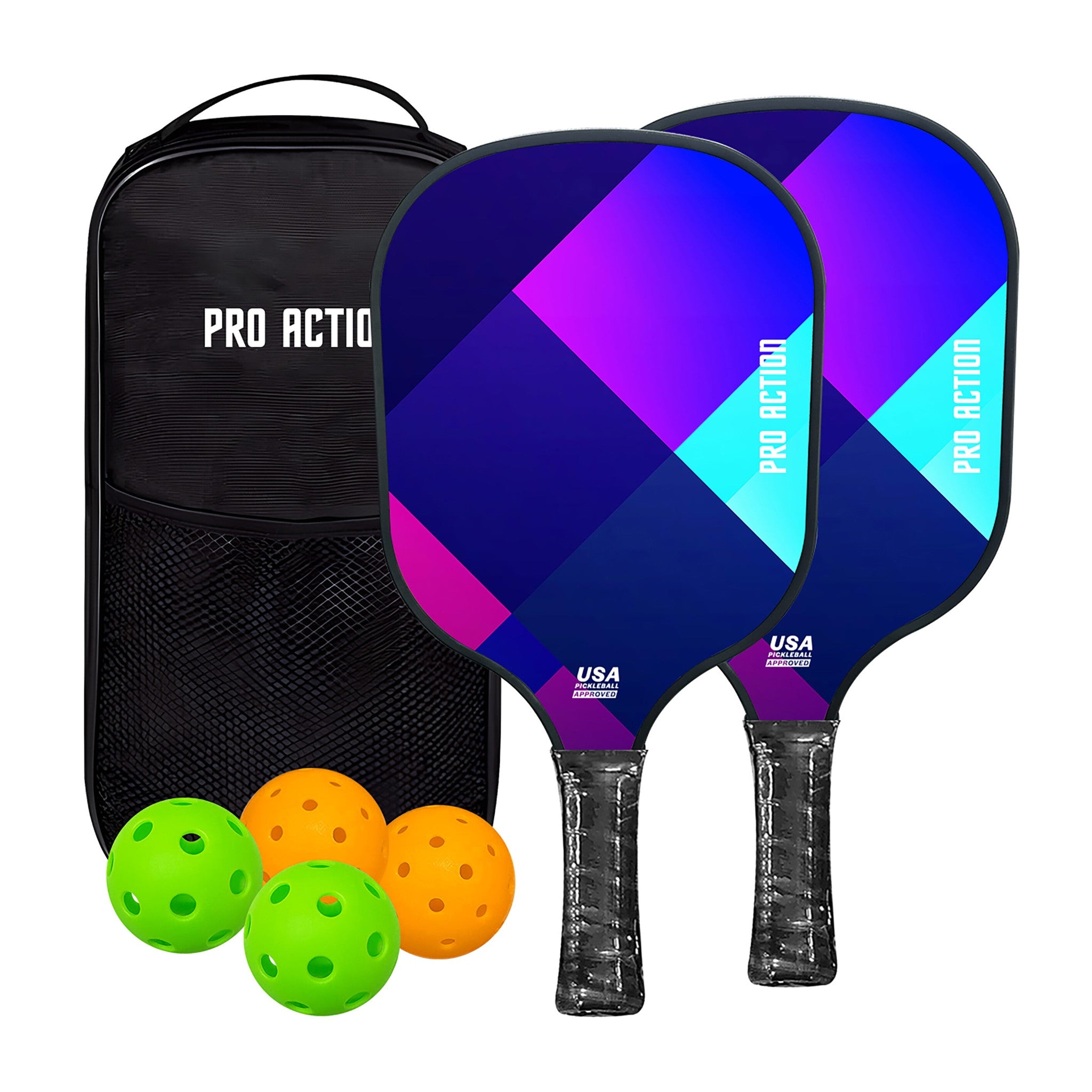 Pro Action Challenger Pickleball Paddle Set - 2 Player Bundle ...